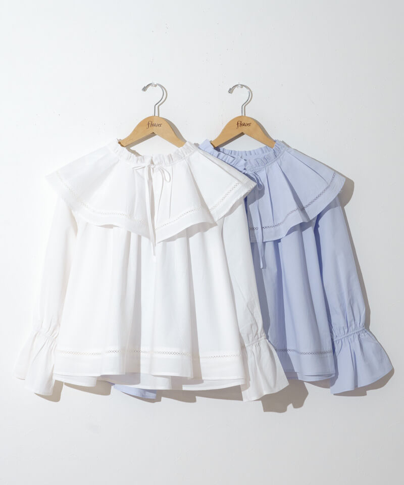 ★flare collar blouse～ﾌﾚｱｶﾗｰﾌﾞﾗｳｽ | flower／フラワー公式通販