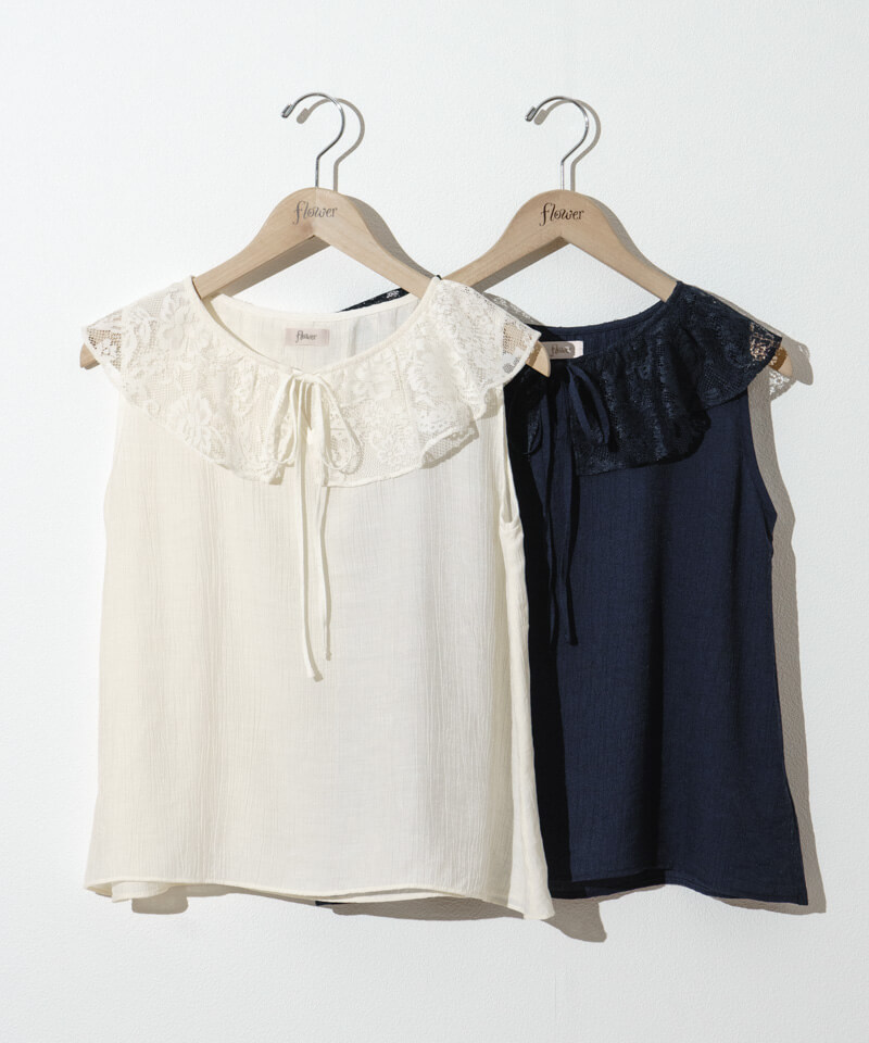 bloom collar top～ﾌﾞﾙｰﾑｶﾗｰﾄｯﾌﾟ | flower／フラワー公式通販